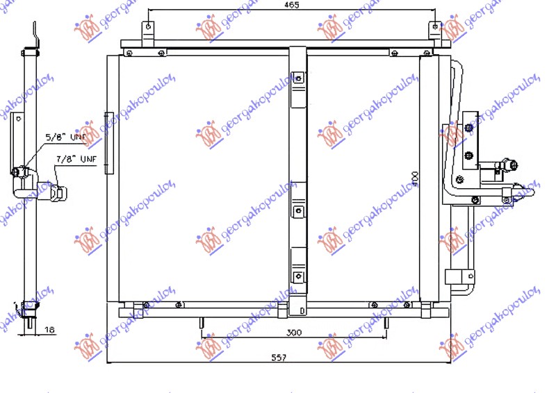 HLADNJAK KLIME 260 – 280 E/4MATIC – 300 E/24V/AMG MERCEDES E CLASS (W124) (1993-1995) (OEM: 1248301270, 1248301670)