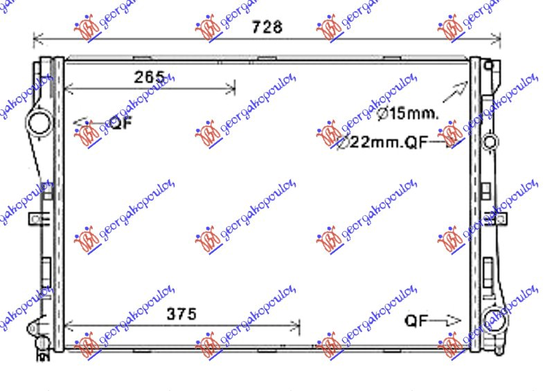 HLADNJAK BENZIN-DIZEL MANUAL-AUTOMATIK (640x440x16) MERCEDES C CLASS (W205) SDN/S.W. (2014-2018) (OEM: 0995002103, 0995007303)