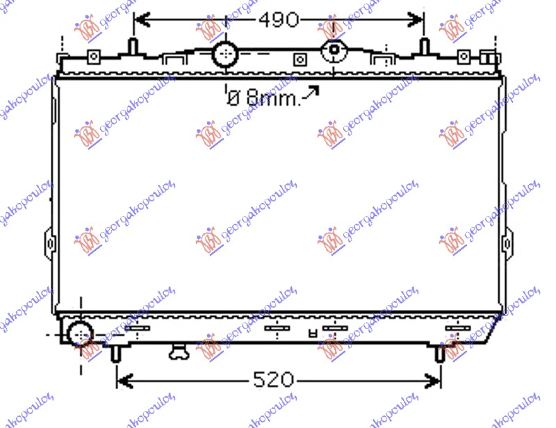 HLADNJAK MOTORA 2.0 CRDi +/ – A/C (37.5x67x26)MAN HYUNDAI ELANTRA (2000-2004) (OEM: 25310-2D400, 253102D400)