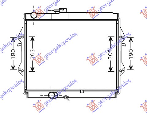 HLADNJAK MOTORA 2.4cc D(45×52.5×3.5) TOYOTA HI-LUX (LN 145) 2WD (1998-2001) (OEM: 16400-5B600, 164005B590, 164005B600)