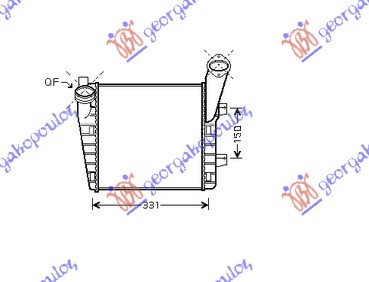 HLADNJAK INTERKULERA 5.0TDi – 4.5i 24V Desna str. PORSCHE CAYENNE (2003-2010) (OEM: 7L0145804, 7L0145804A, 7L6145804B)