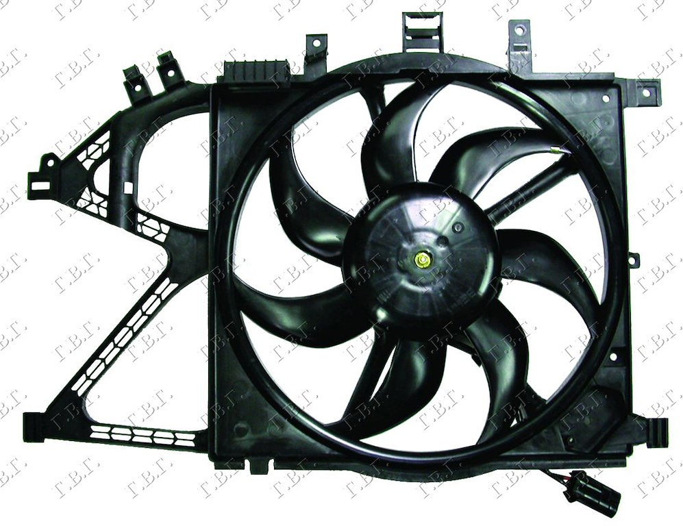 VENTILATOR KOMPLET (39cm) 4PIN OPEL COMBO (2000-2012) (OEM: 1314445)