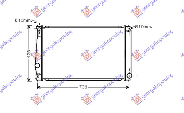 HLADNJAK 2.0I 16V VVTI +/-A/C M/A(67.3×41.5) TOYOTA RAV 4 (2005-2010) (OEM: 16400-28560, 1640028560)