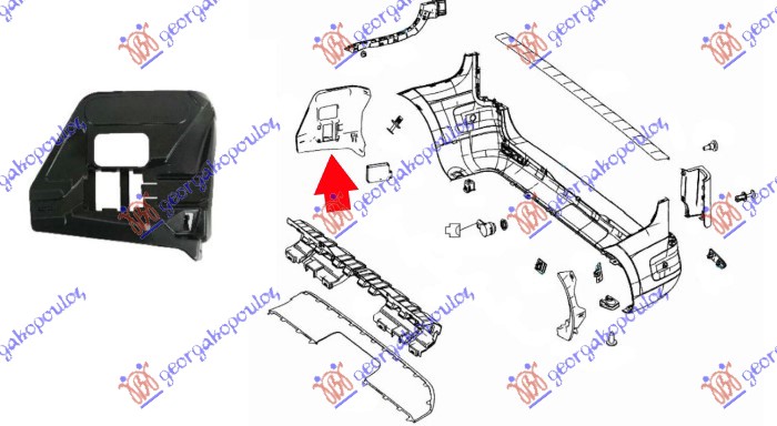 NOSAC ZADNJEG BRANIKA (NOSAC SENZORA MRTVOG UGLA) Leva str. MERCEDES V (W447) (2015-2020) (OEM: 4478854700)