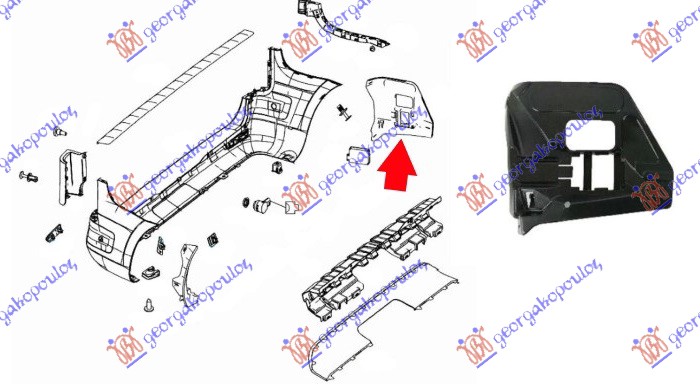 NOSAC ZADNJEG BRANIKA (NOSAC SENZORA MRTAV UGAO) Desna str. MERCEDES EQV (W447) (2020-) (OEM: 4478854800)