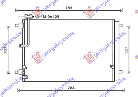 HLADNJAK KLIME 3.0 – 4.0TFSi BENZIN (67.5x44x1.6) AUDI A8 (2009-2013) (OEM: 4H0260403D, 4H0260403K)