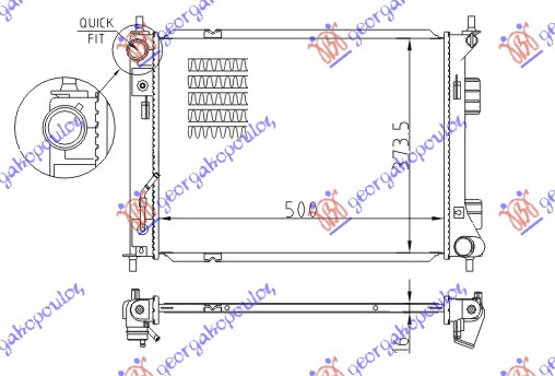 HLADNJAK MOTORA 1.4-1.6CRDI+/-A/C M/T (50×37.3) HYUNDAI iX20 (2011-) (OEM: 253101P050)