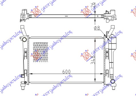 HLADNJAK MOTORA 1.5 – 1.7i8V +/ – A/C (60×37.4)MA MERCEDES B CLASS (W245) (2006-2008) (OEM: 1695000303)