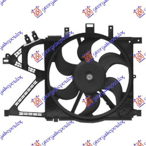 VENTILATOR KOMPLET (390MM) 3PIN OPEL CORSA C (2000-2006) (OEM: 1314443)