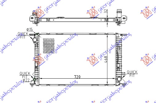 HLADNJAK MOTORA 2.7 – 3.0TDi/3.0TFSi – 3.2FSI MANUALNI AUDI A7 SPORTBACK (2010-2014) (OEM: 4G0121251B, 8K0121251H)