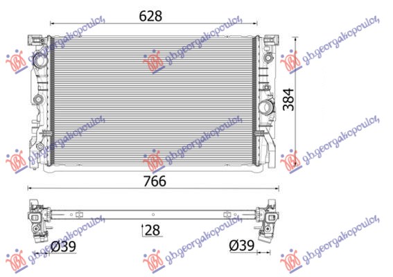 HLADNJAK MOTORA 2.0 BENZIN (628x384x26) BMW SERIES 5 (G30/G31) (2016-2020) (OEM: 17118699790)