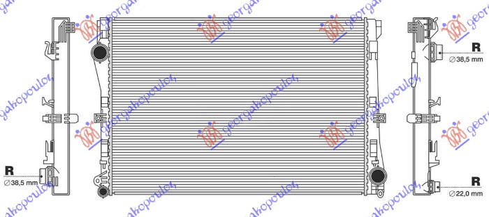 HLADNJAK MOTORA 1.6 DIZEL (640×448) MERCEDES C CLASS (W205) SDN/S.W. (2018-2021) (OEM: 0995001703, A0995001703)