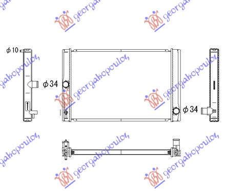 HLADNJAK MOTORA 1.4 D4d (55×37) TOYOTA AURIS (2006-2010) (OEM: 16400-0N060, 164000N060)