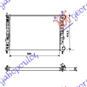 HLADNJAK MOTORA 1.6i-16v +A/C (58×41.5×34) LANCIA LYBRA (1999-2005) (OEM: 46544775)