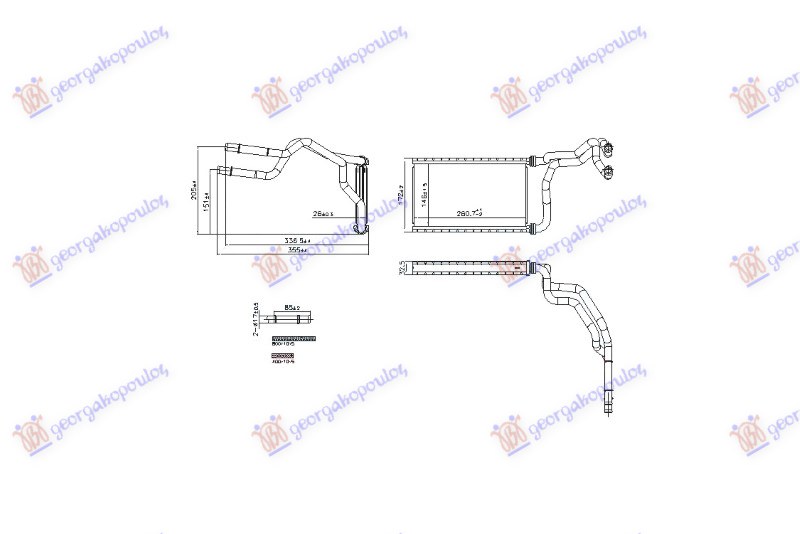 GREJAC KABINE (162x261x33) MAZDA 6 (2013-2016) (OEM: BJS761A10A, GHP961A10)