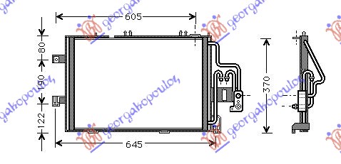 HLADNJAK KLIME -03 (54x38x1.6) OPEL CORSA C (2000-2006) (OEM: 1850000, 1850091, 93175776)