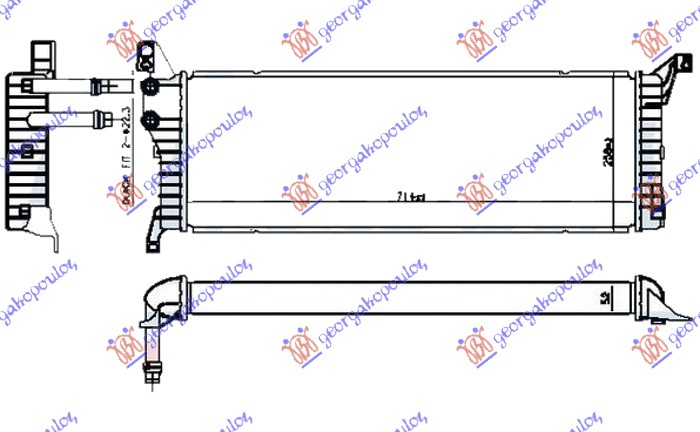 DODATNI HLADNJAK 2.0 Tdi (1 10 / 150 KW)DIZ (7 15X245X50 VW TRANSPORTER (T6) (2015-2019) (OEM: 7E0121212B)