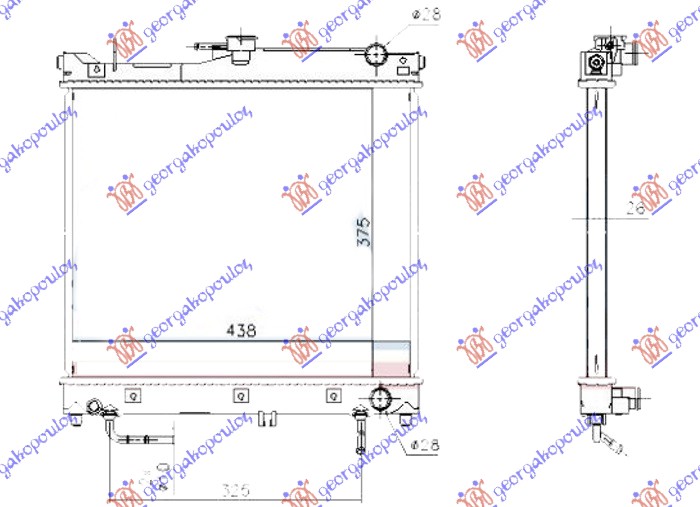 HLADNJAK MOTORA 1.3 BEN AUTO (375x450x26) SUZUKI JIMNY (1998-2018) (OEM: 1770080A10, 1770081A11)