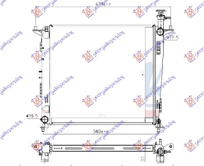 HLADNJAK MOTORA 2.2 DIZEL MANUAL (510x480x32) KIA SORENTO (2014-2017) (OEM: 25310C5200)