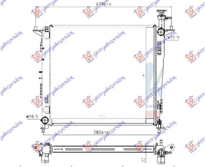 HLADNJAK MOTORA 2.2 DIZEL MANUAL (510x480x32) KIA SORENTO (2014-2017) (OEM: 25310C5200)