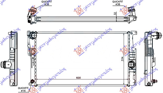 HLADNJAK 1.6 BENZIN – 2.0 DIZEL BMW SERIES 1 (F21/20) 3/5D (2011-2015) (OEM: 17117600516, 17118672102)