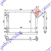 HLADNJAK MOTORA 1.4-1.6-2.0 BENZIN AUTOMATIK 60×44 KIA CEED 3D (2007-2010) (OEM: 25310-2H050, 253101H050, 253102H050)