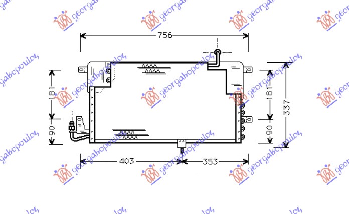 HLADNJAK KLIME (71×33) VW PASSAT (1989-1993) (OEM: 357820413)