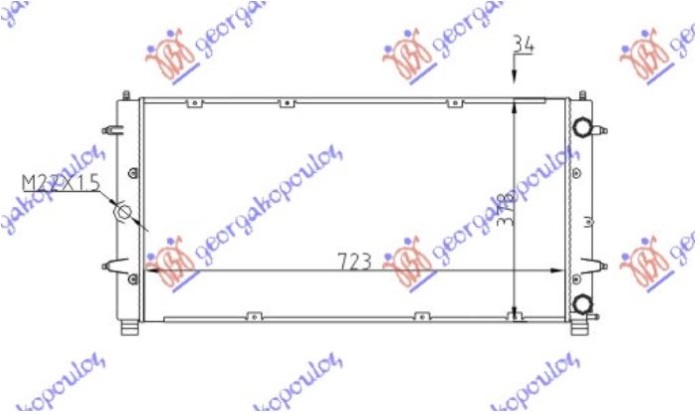 HLADNJAK MOTORA (720x360x32) (LEMLJEN) VW TRANSPORTER (T4) (1991-1996) (OEM: 701121253D, 701121253F, 701121253K)