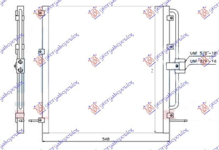 HLADNJAK KLIME 4.0 -4.6 BENZIN 2.5 DIZ 548×547 LAND ROVER DISCOVERY (1993-2002) (OEM: AWR1624, JRB000030, JRB000040)