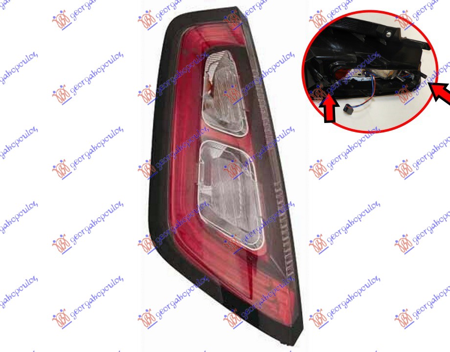 STOP LAMPA SPORT CRNI OKVIR Leva str. FIAT PUNTO (2012-) (OEM: 51927095)