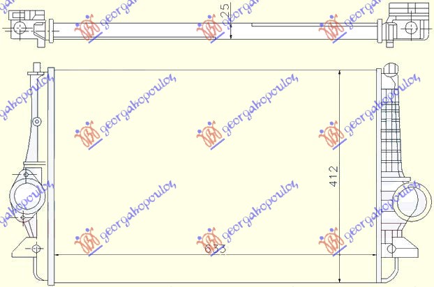 HLADNJAK INTERCOOLER 1.9-2.0 TDi (632x415x26)02- SEAT ALHABRA (1995-2010) (OEM: 1212577, 3M219L440AA, 7M3145804)