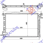 HLADNJAK MOTORA 1.4 – 1.6CC +A/C (57.8×40) MINI COOPER/ONE (R50/R53) (2002-2006) (OEM: 1710.1475550, 17101475550)