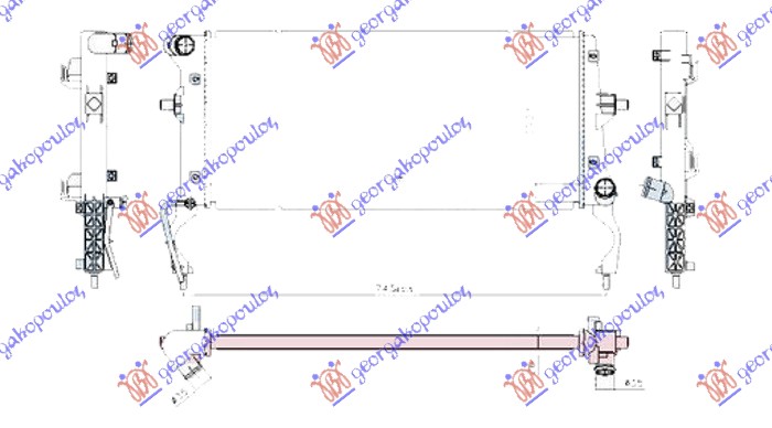 HLADNJAK MOTORA 1.0-1.4 BENZIN (650x290x26) HYUNDAI i30 HATCHBACK (2020-) (OEM: 25310F3300)