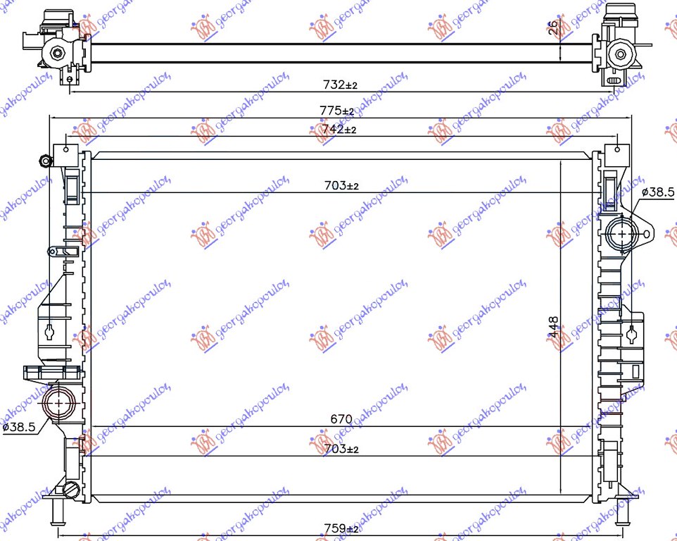 HLADNJAK 1.6 EcoBoost-2.0 TDCi MANUAL -15 FORD KUGA (2013-2016) (OEM: 1786806)