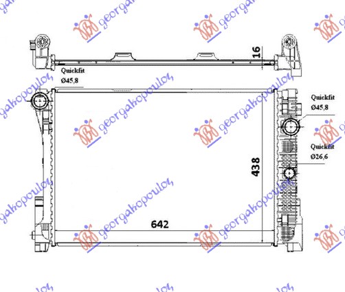 HLADNJAK 1.8-2.5-3.0 16V-24V-2.2 CDi (64x45x26) MERCEDES C CLASS (W204) (2011-2014) (OEM: 2045000303)