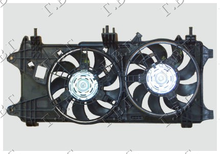 VENTILATOR KOMPLET DUPLI (1.3-1.9JTD)+A/ FIAT DOBLO (2005-2009) (OEM: 51755591)