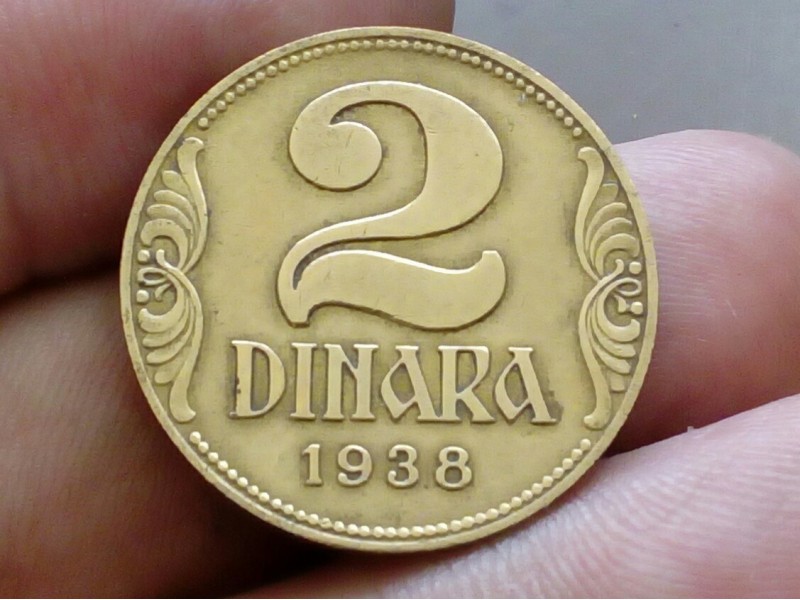 Kraljevina Jugoslavija, 2 dinara 1938, mala kruna