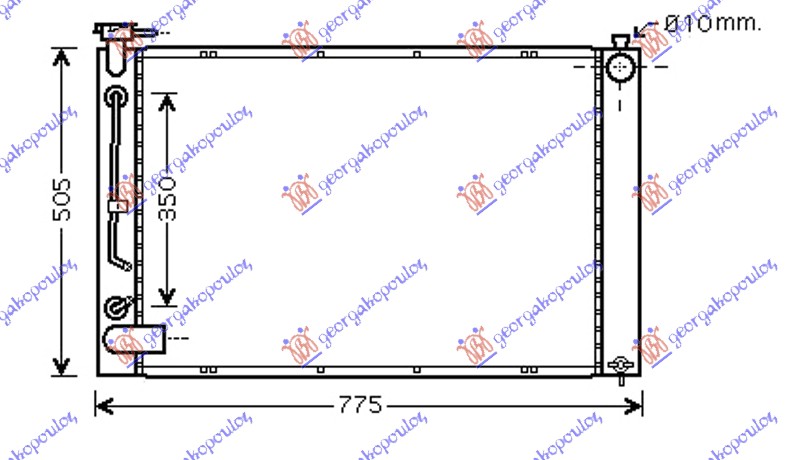 HLADNJAK (RX300) 3.0i 24V (67x49x22) M/A LEXUS RX 330/350/400 (2003-2009) (OEM: 16041-20310, 1604120310)