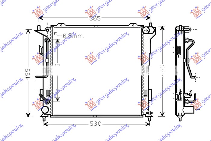 HLADNJAK MOTORA 1.6DIZEL AUTO (450x450x26) HYUNDAI i30 (2007-2012) (OEM: 253102H650, 253102L650, 253102R650)