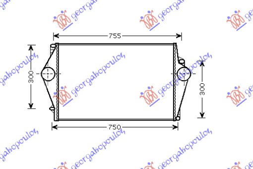 HLADNJAK INTERCOOL. BENZIN/DIZEL – 03 (688X421X30) VOLVO V70 (2000-2007) (OEM: 8649471, 9161207)