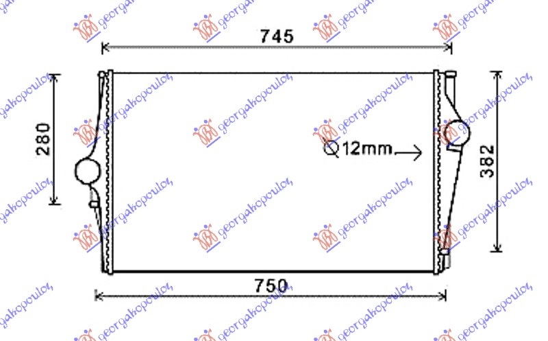 HLADNJAK INTERKULERA BENZIN/DIZEL (690x420x30) VOLVO XC90 (2003-2014) (OEM: 8627375, 30741579, 30748808)