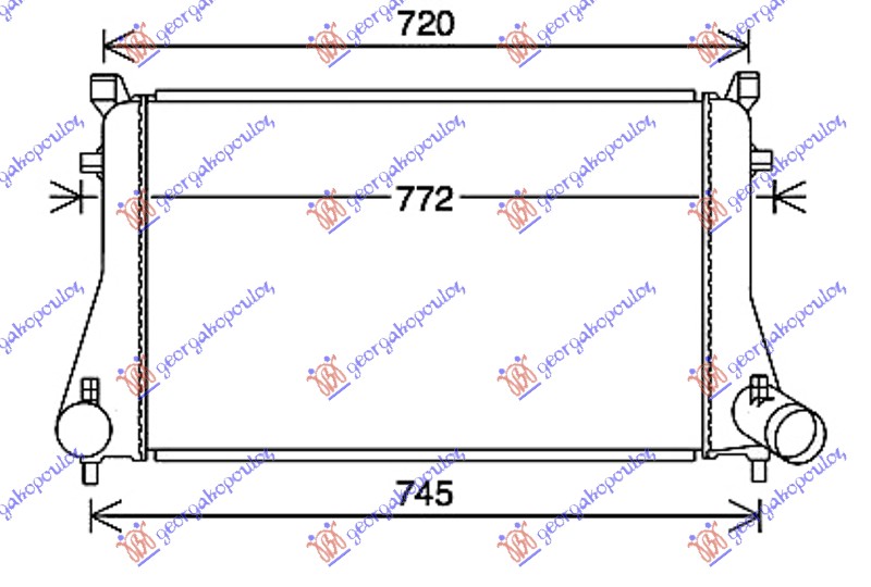 HLADNJAK INTERKULERA 1.8/2.0 TFSi BENZIN AUDI Q3 (2018-) (OEM: 5Q0145803AA, 5Q0145803H, 5Q0145803K)
