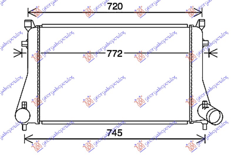 HLADNJAK INTERKULER 1.8 / 2.0 TFSi BENZIN SKODA OCTAVIA 6 (2017-2020) (OEM: 5Q0145803AA, 5Q0145803H, 5Q0145803K)