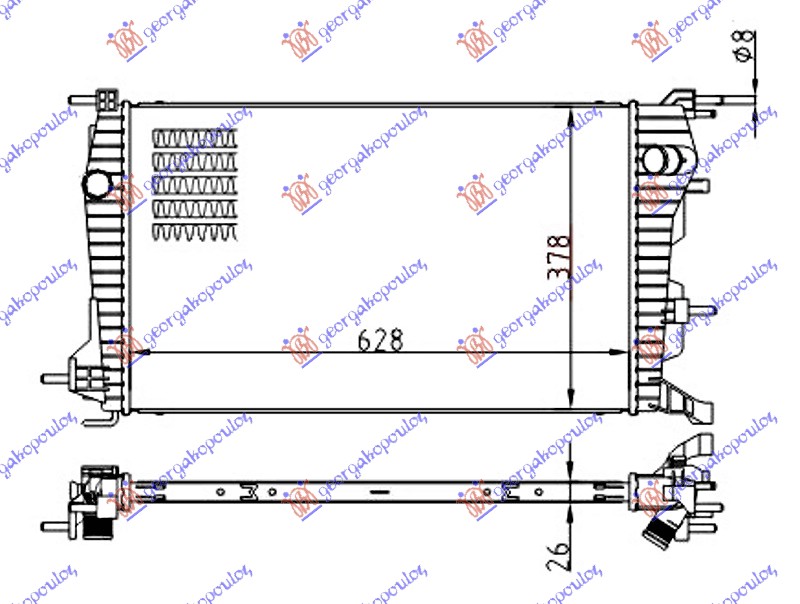 HLADNJAK 1.5 dCi MANUAL DIZEL (630 x380) RENAULT FLUENCE (2010-2013) (OEM: 214100068R)