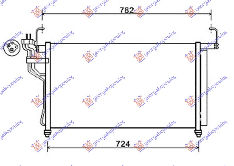 HLADNJAK KLIME 2.5 CRDi (67.5×39.5×16) HYUNDAI H1 STAREX (2007-2018) (OEM: 97606-4H000, 976064H000)