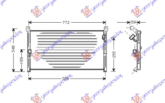 HLADNJAK KLIME 2.0i 16V (79×31) TOYOTA RAV 4 (XA10) (1995-1998) (OEM: 8846042010, 8846042011, 8846042020)