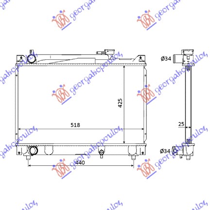 HLADNJAK MOTORA 2.0 V6-2.0 16V(42x52x27) SUZUKI VITARA 4D (1992-1998) (OEM: 17700-77E20, 17700-77E30, 1770077E20)