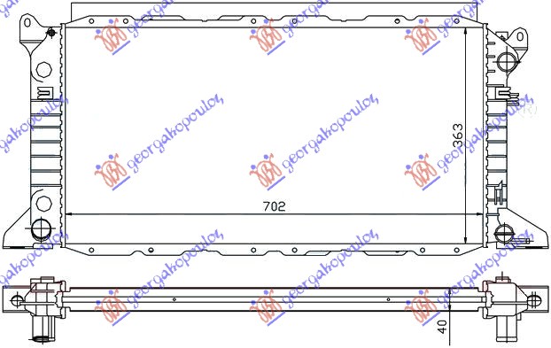 HLADNJAK MOTORA 2.0 BENZIN (+AC) (70x36x42 FORD TRANSIT (1995-2000) (OEM: 1112702)