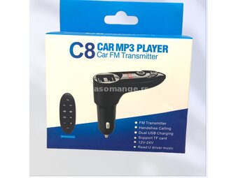 MP3 FM transmiter za auto C8 crni sa daljinskim