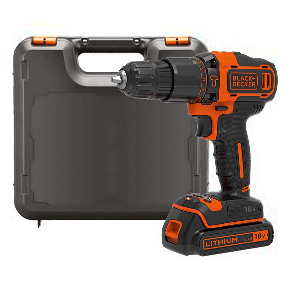 Black & Decker aku udarna bušilica BDCHD18K-QW, 18V/1.5Ah, 40Nm - u koferu/1 bat.